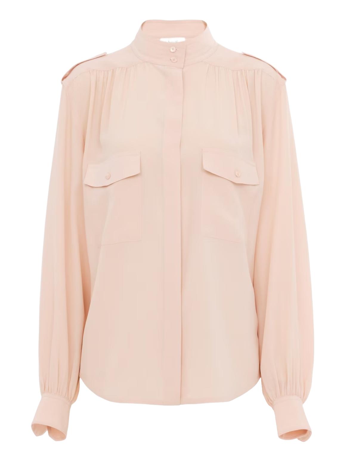 CHLOÉ Chloé Gathered Long-Sleeve Blouse with Flap Pockets